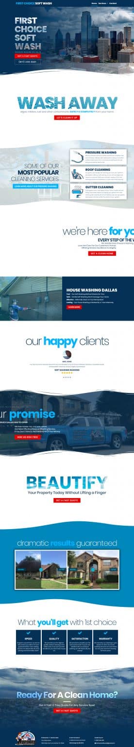 Web Design For First Choice Soft Wash - 180 Sites