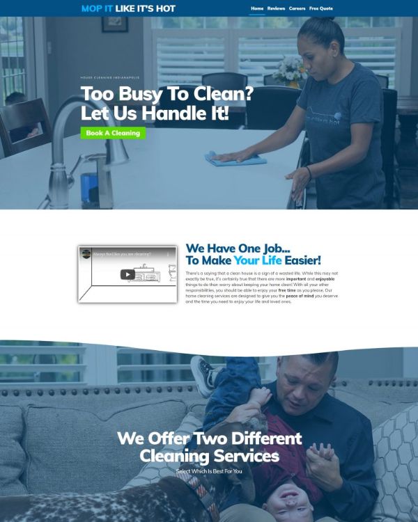 Web Design For Mop It Like It's Hot - 180 Sites